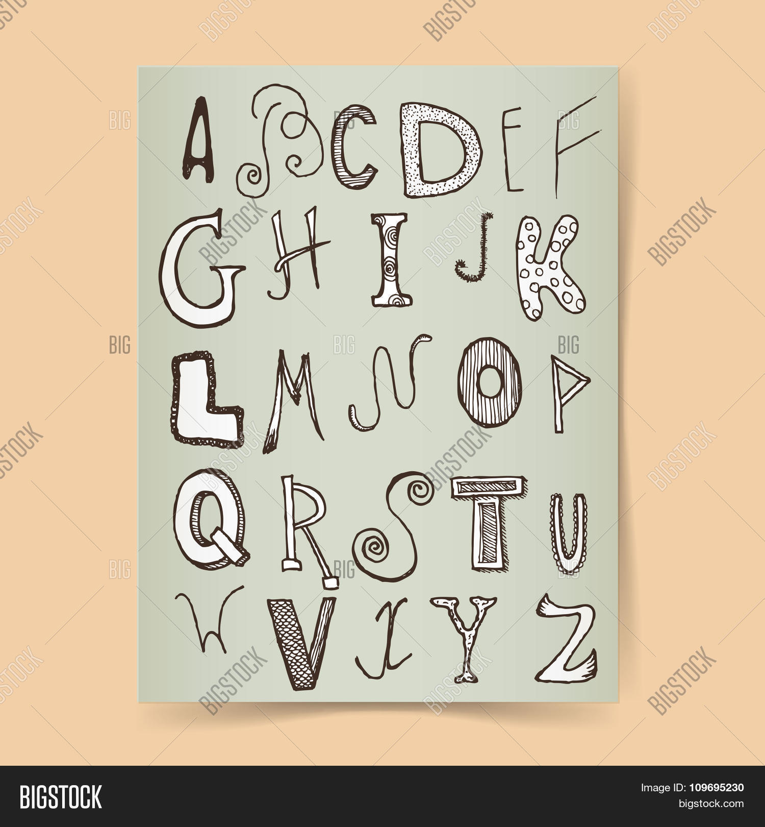 Sketch Alphabet Vector & Photo (Free Trial) | Bigstock