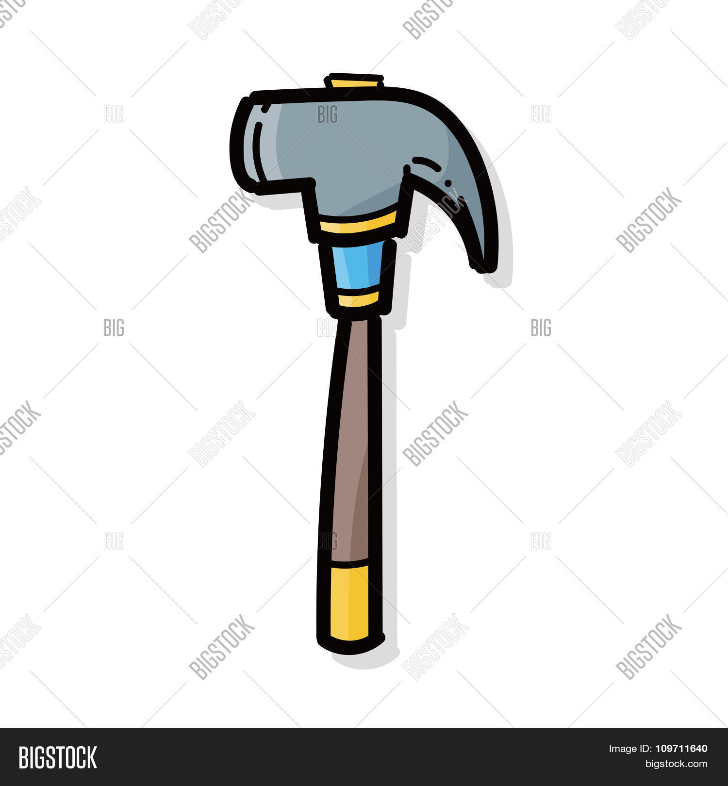 Hammer Color Doodle Vector & Photo (Free Trial) | Bigstock
