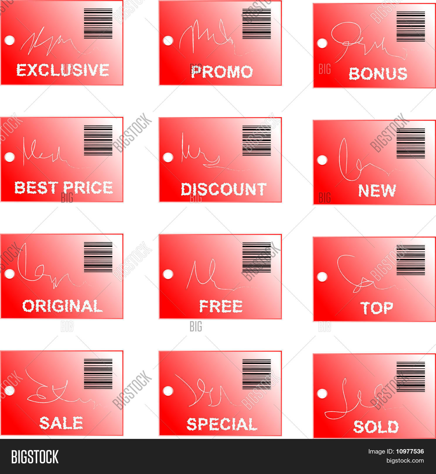 Red Tag Sticker Set Vector & Photo (Free Trial) | Bigstock