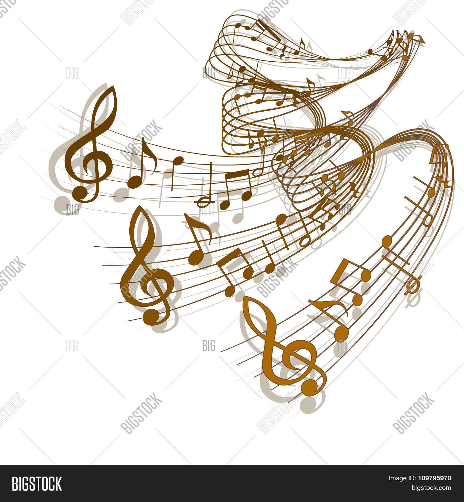 Wave Musical Notes Vector & Photo (Free Trial) | Bigstock