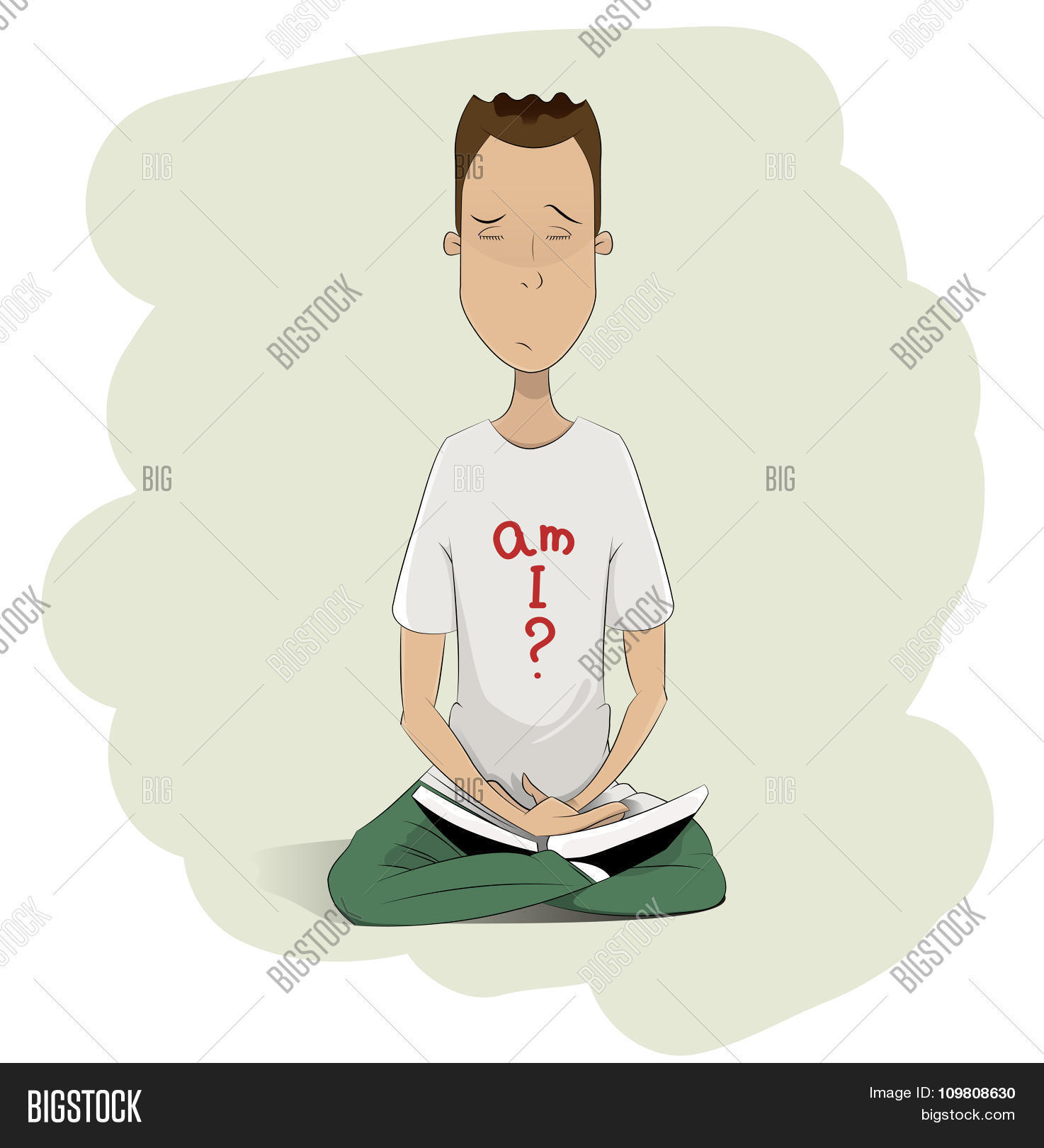 Young Man Meditating Vector & Photo (Free Trial) | Bigstock