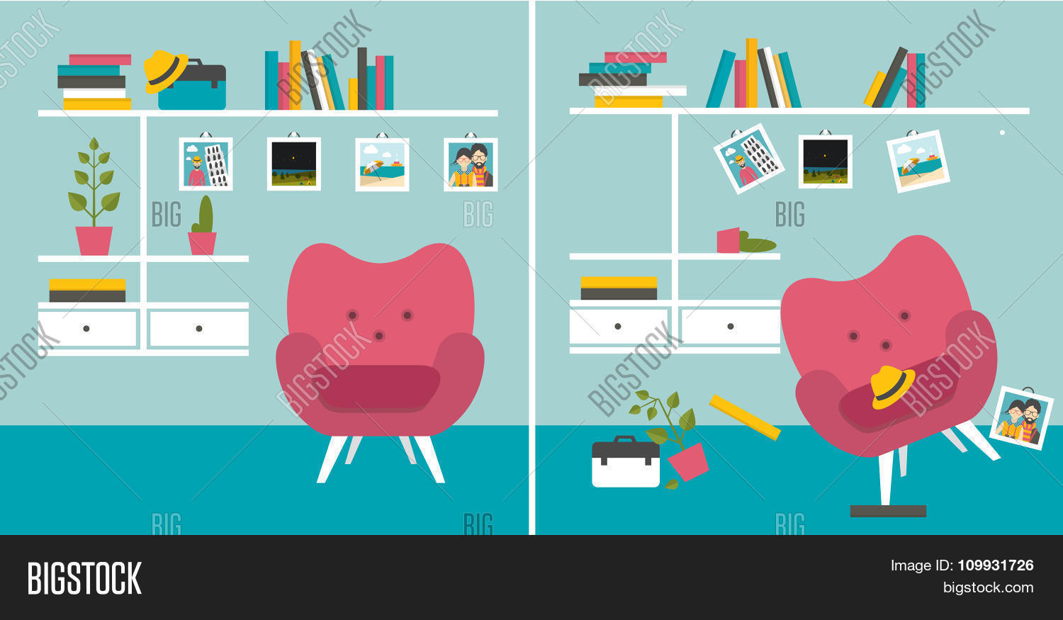 Tidy Und Untidy Room Vector & Photo (Free Trial) | Bigstock
