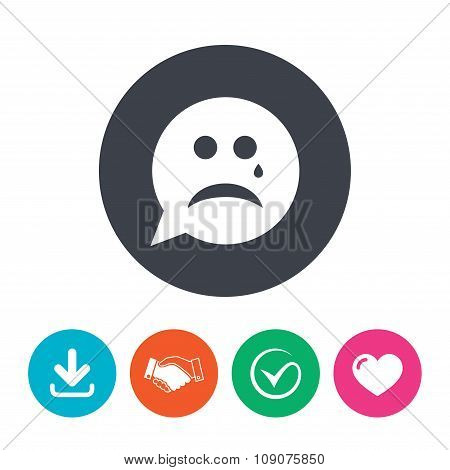 Sad Face Tear Sign Vector & Photo (Free Trial) | Bigstock