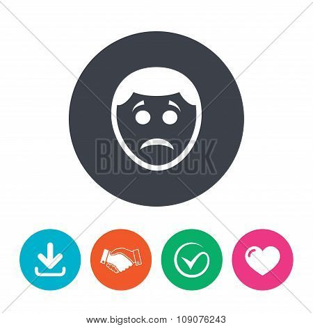 Sad Face Sign Icon. Vector & Photo (Free Trial) | Bigstock