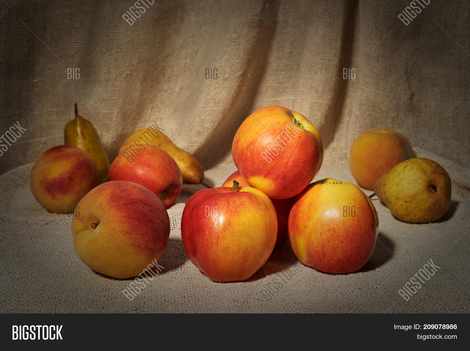 Still Life With Apples And Peaches