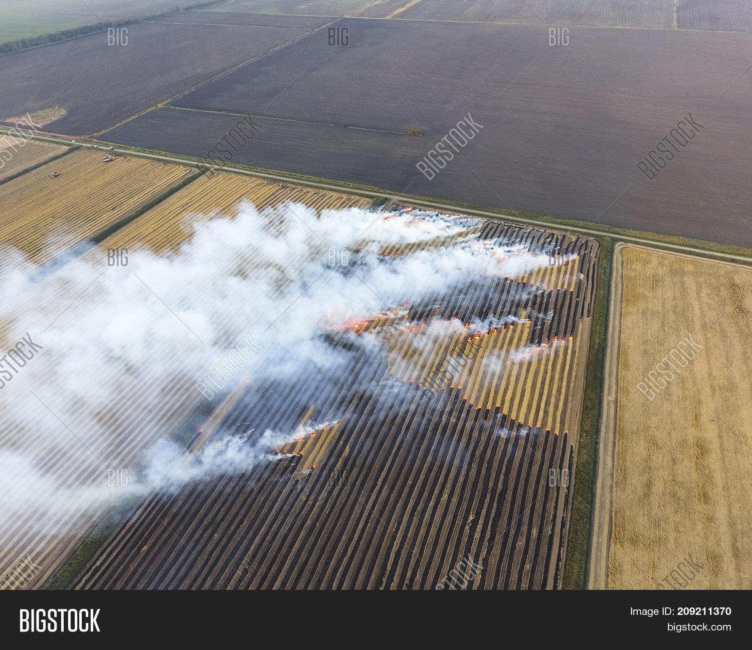 Burning Straw Fields Image & Photo (Free Trial) | Bigstock