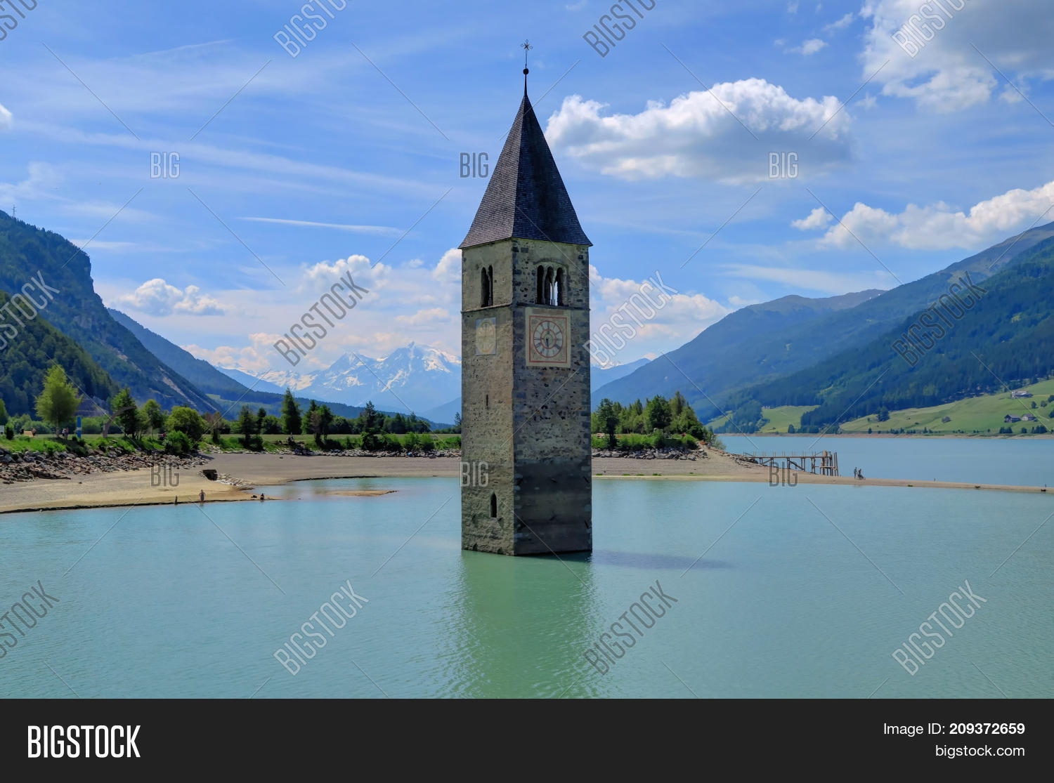 Reschensee Lake South Image & Photo (Free Trial) | Bigstock