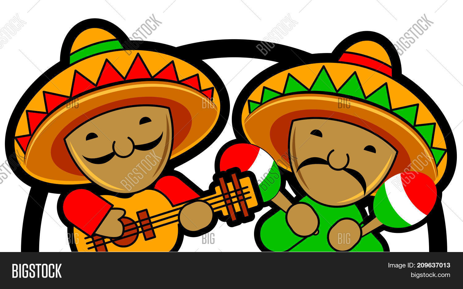 Cartoon Cute Mexicans Vector & Photo (Free Trial) | Bigstock