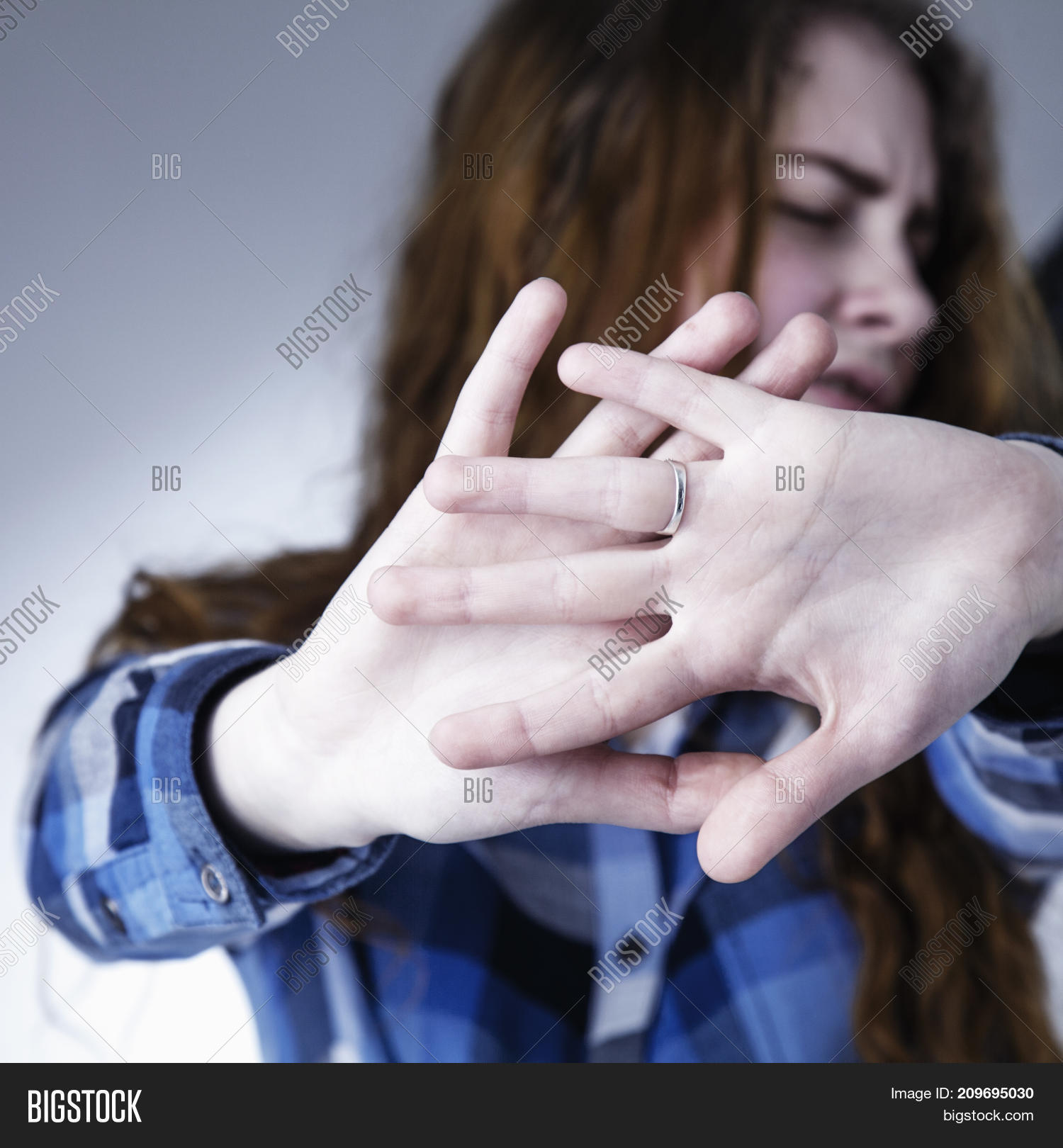 Girl Showing Stop Hand Image & Photo (Free Trial) | Bigstock