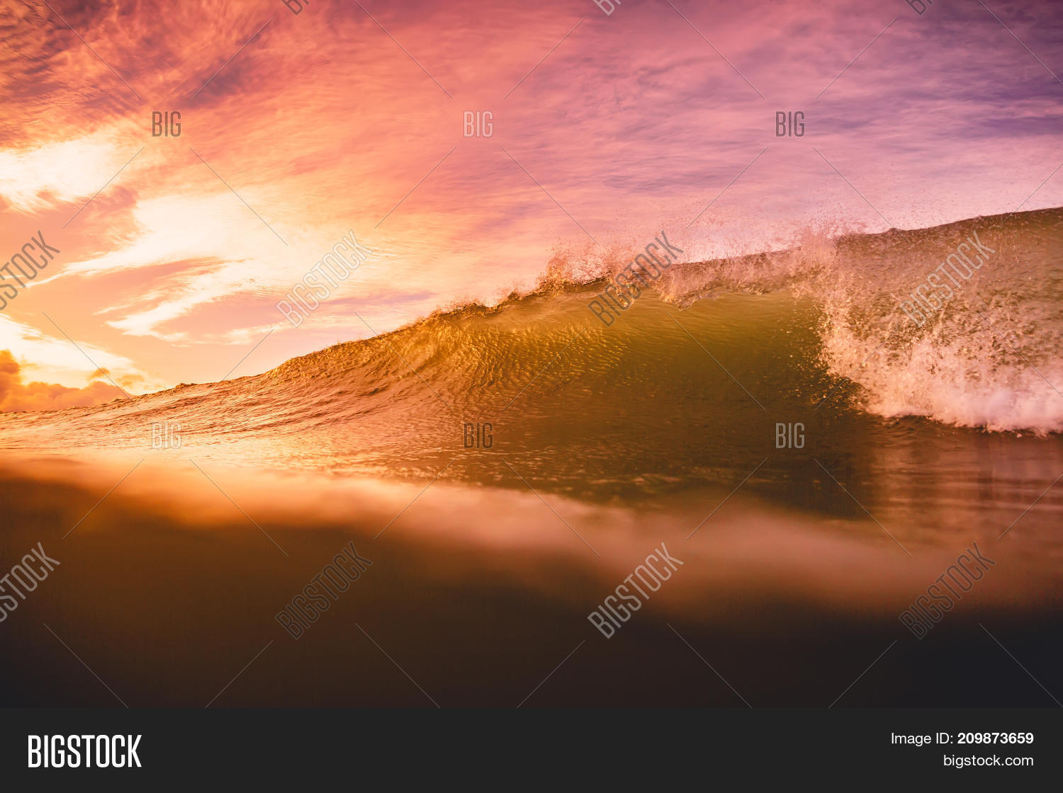 Ocean Wave Sunset Image & Photo (Free Trial) | Bigstock