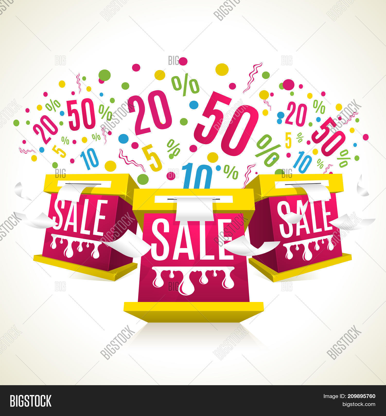 3D Sale-boxes. Image & Photo (Free Trial) | Bigstock