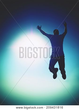Man Fly Air. Blue Image & Photo (Free Trial) | Bigstock