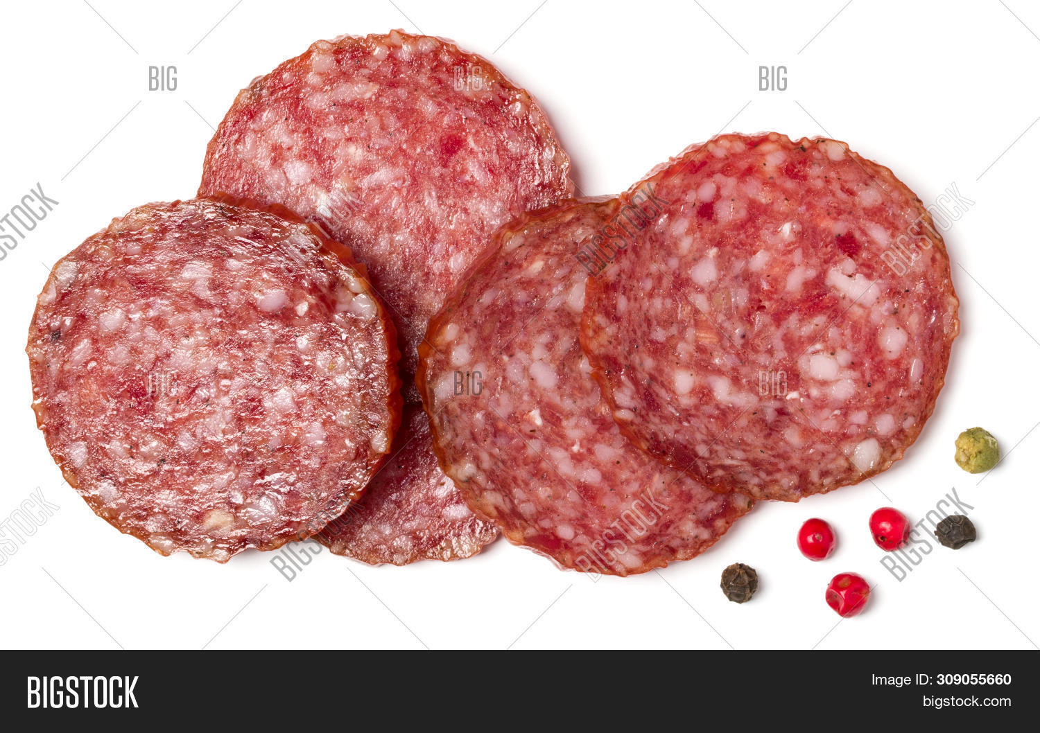 Slices Salami Isolated Image & Photo (Free Trial) | Bigstock