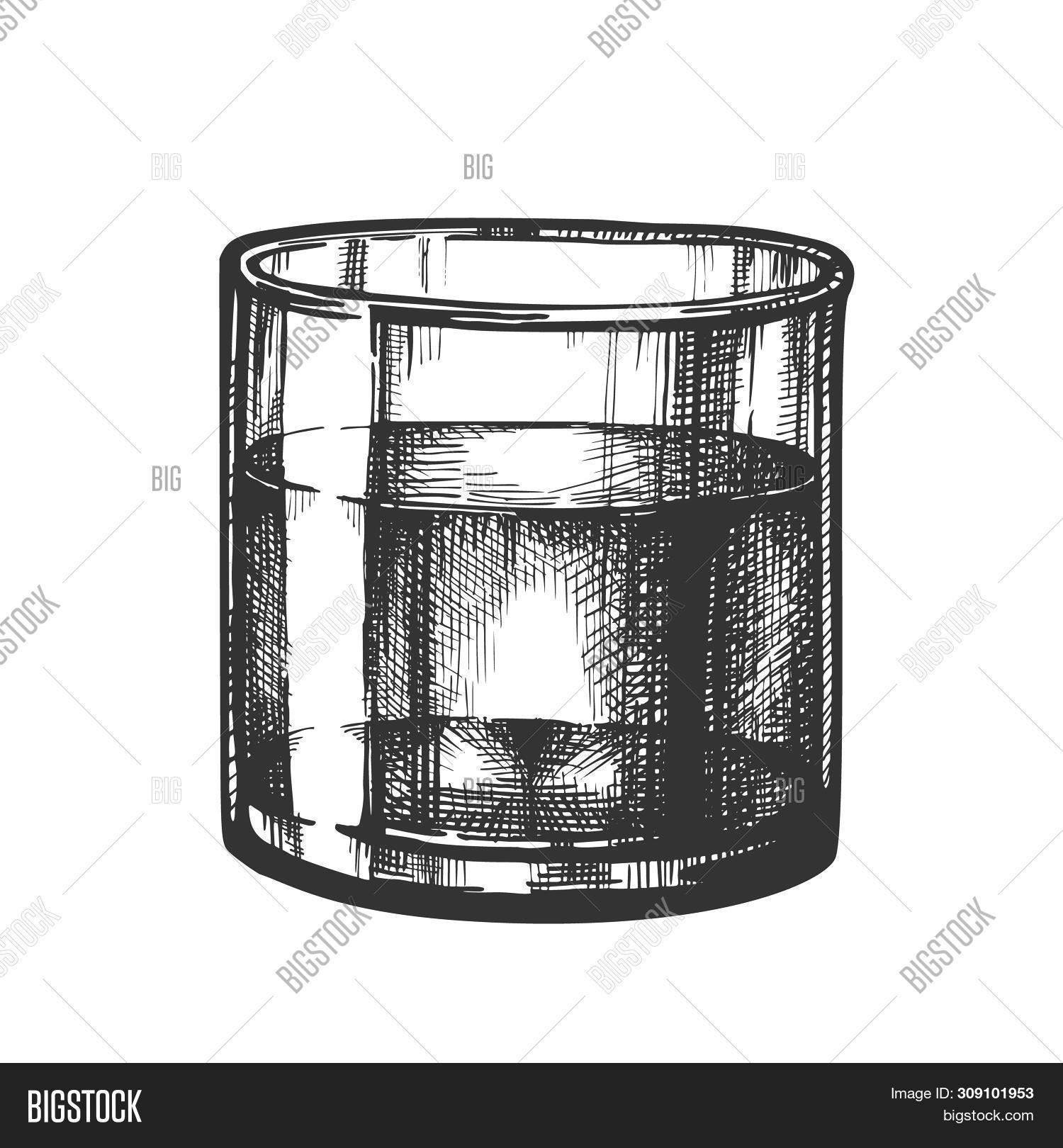 Imagen y foto Hand Drawn Glass (prueba gratis) | Bigstock
