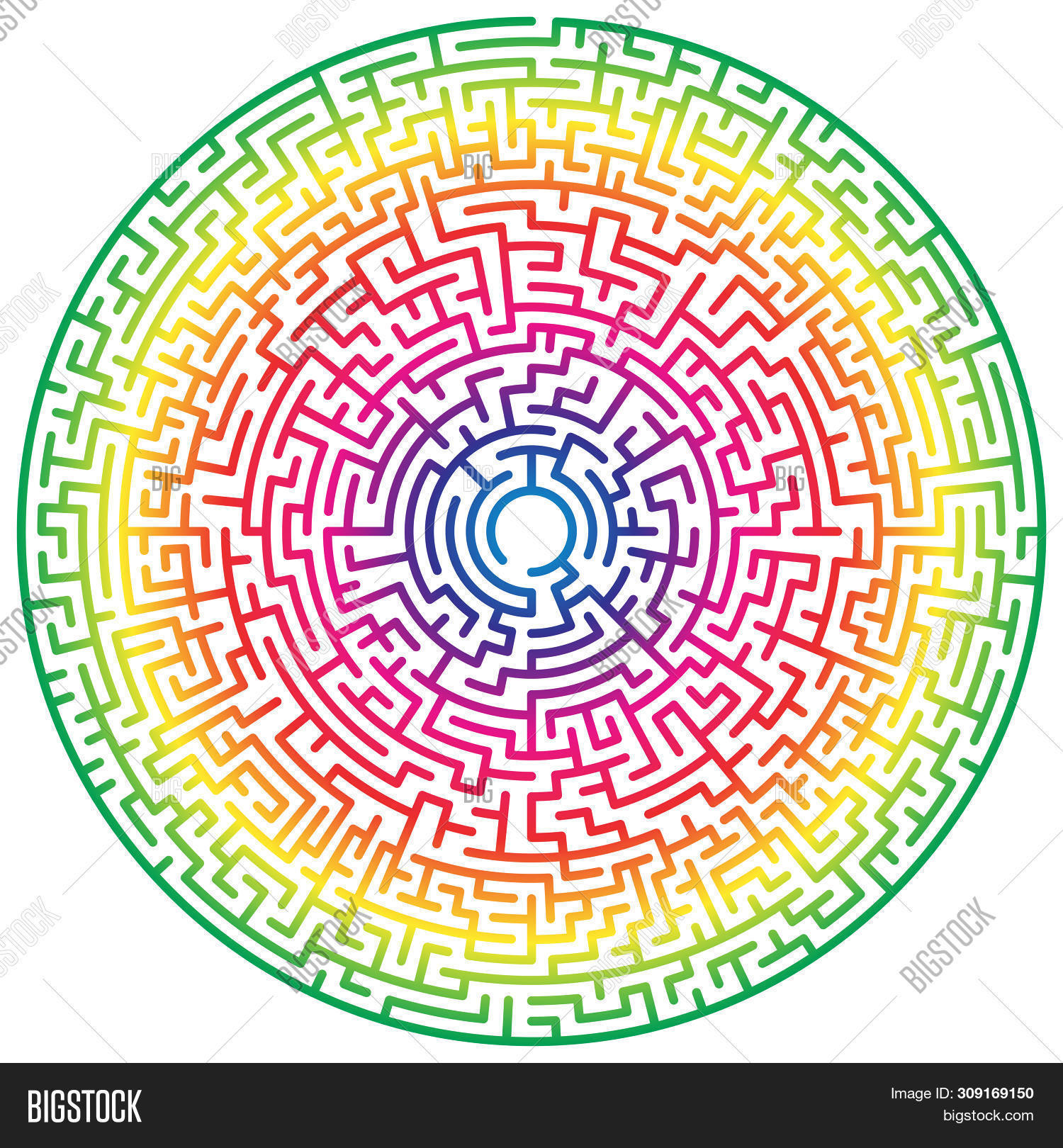Maze Circle. Labyrinth Image & Photo (Free Trial) | Bigstock