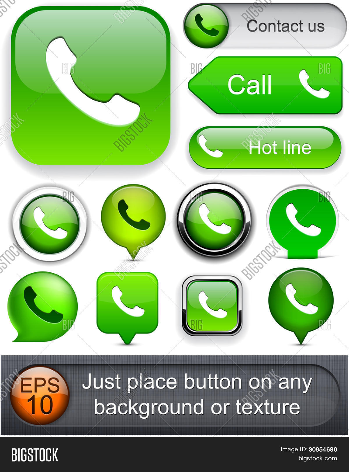 Phone Green Design Vector & Photo (Free Trial) | Bigstock