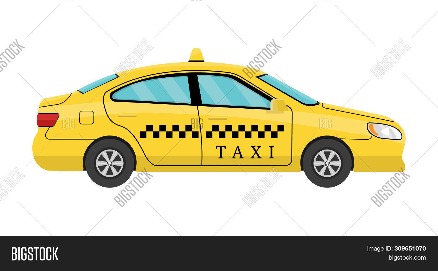 Car Taxi Isolated On Image & Photo (Free Trial) | Bigstock