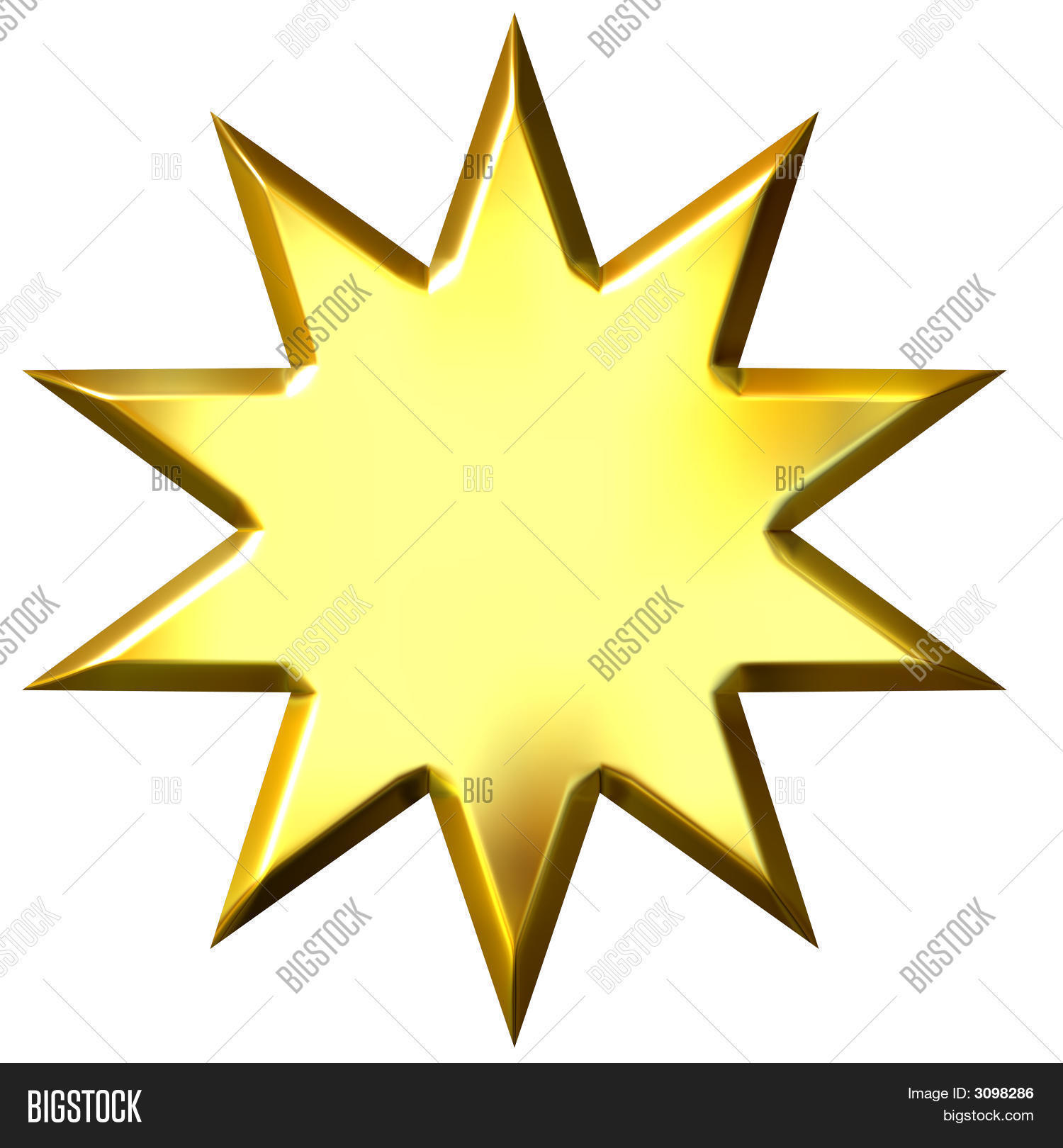 3D Golden 10 Point Image & Photo (Free Trial) | Bigstock