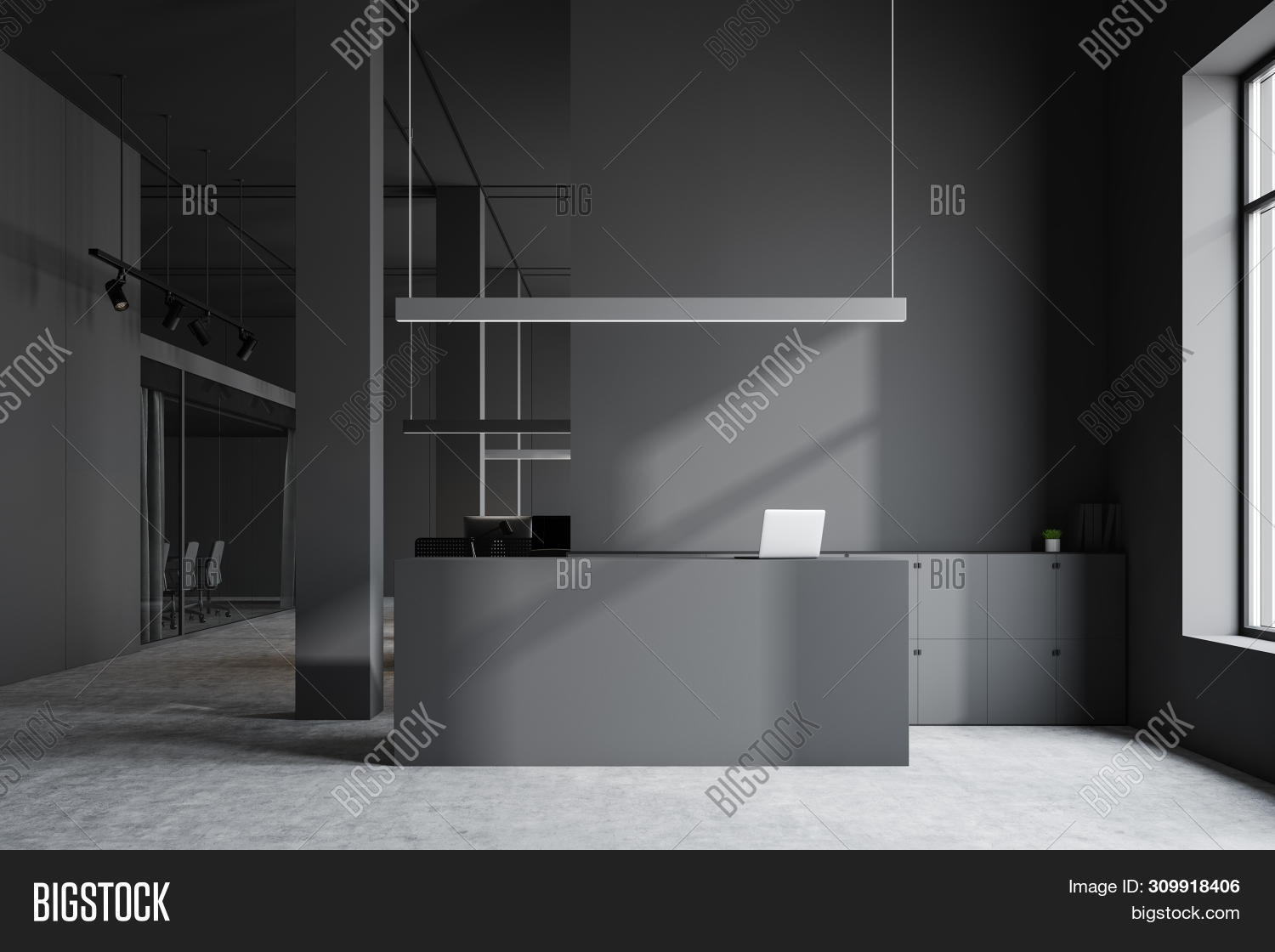 Gray Reception Desk Image & Photo (Free Trial) | Bigstock