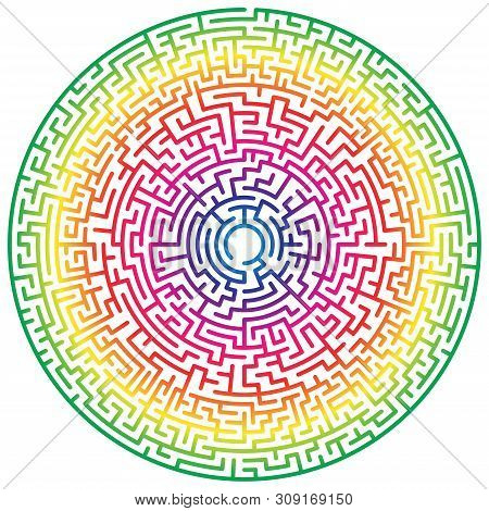 Maze Circle. Labyrinth Image & Photo (Free Trial) | Bigstock