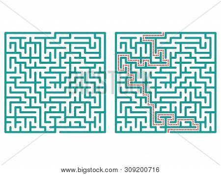 Maze Square. Labyrinth Image & Photo (Free Trial) | Bigstock