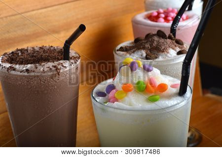 Four Types Milkshake Image & Photo (Free Trial) | Bigstock