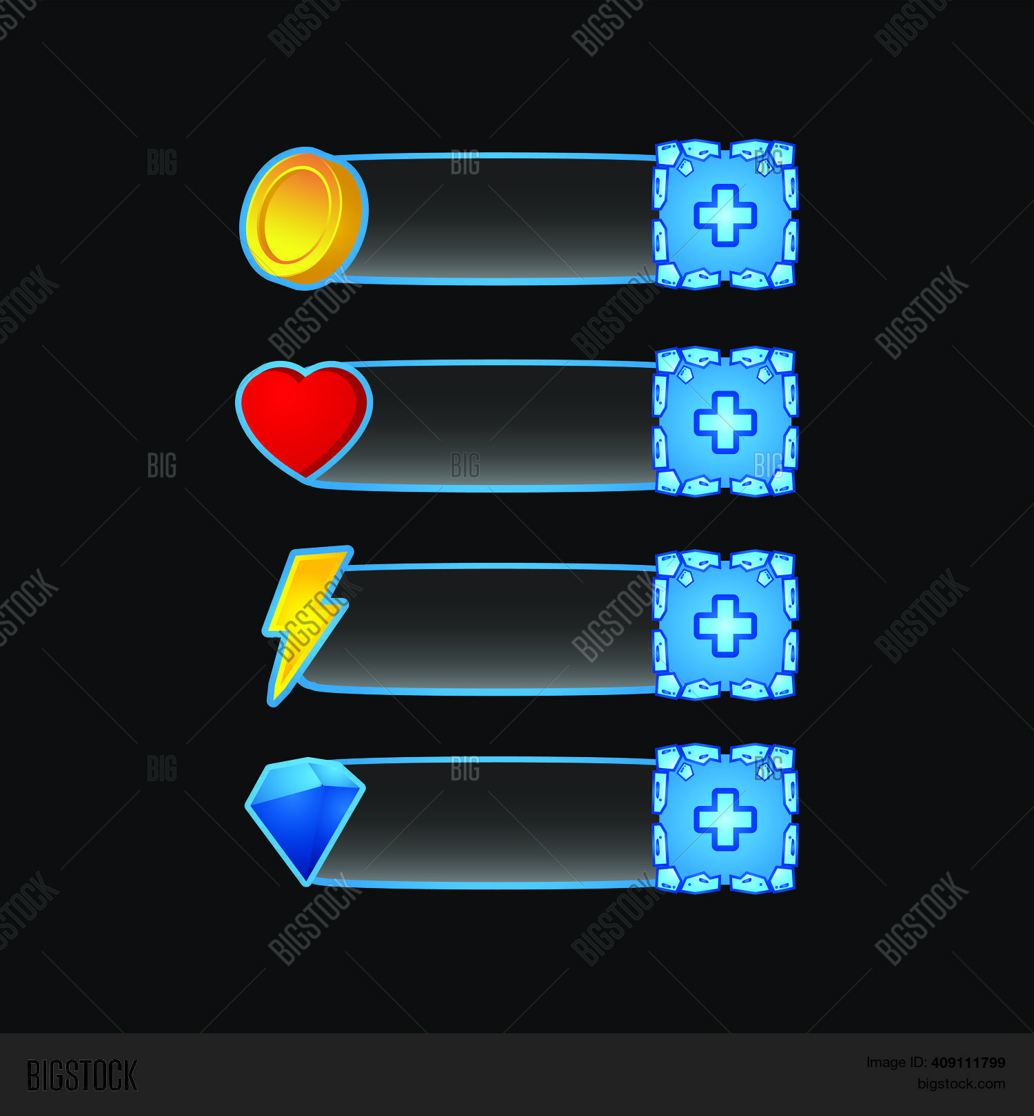 Set Fantasy Game Ui Vector & Photo (Free Trial) | Bigstock