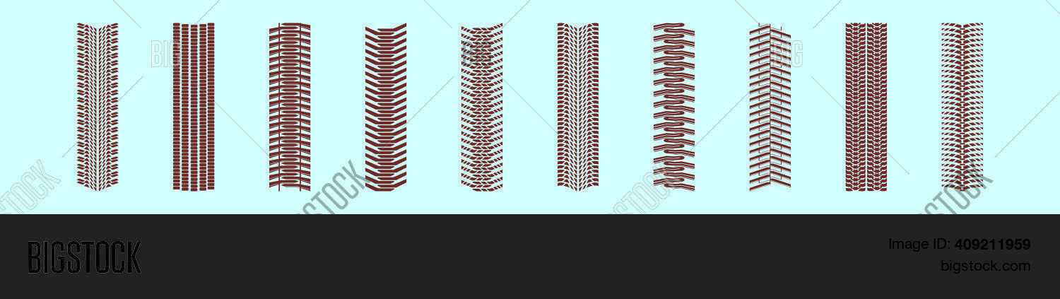 Set Tractor Tire Vector & Photo (Free Trial) | Bigstock
