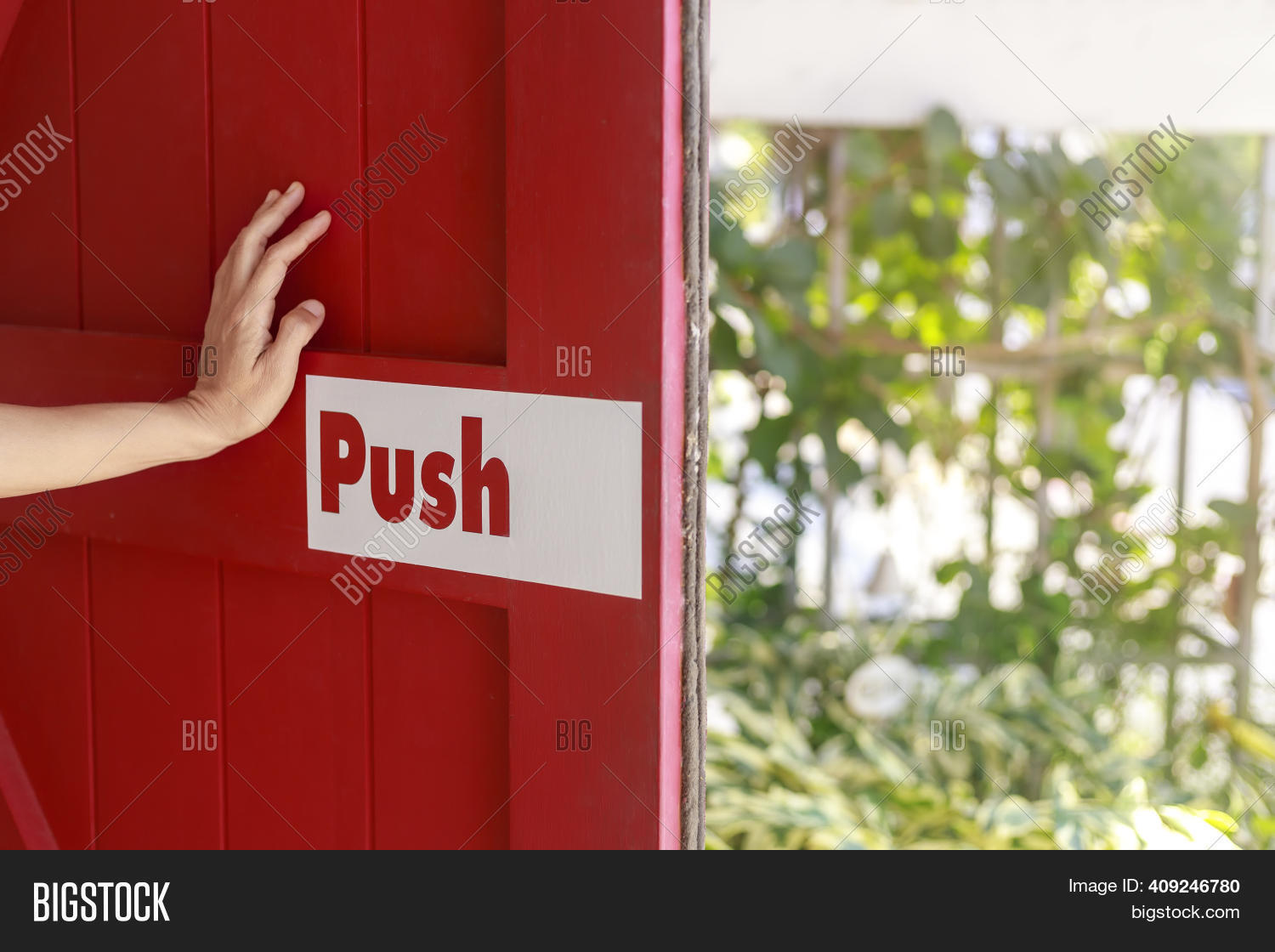 Hand Women Push Hold Image & Photo (Free Trial) | Bigstock