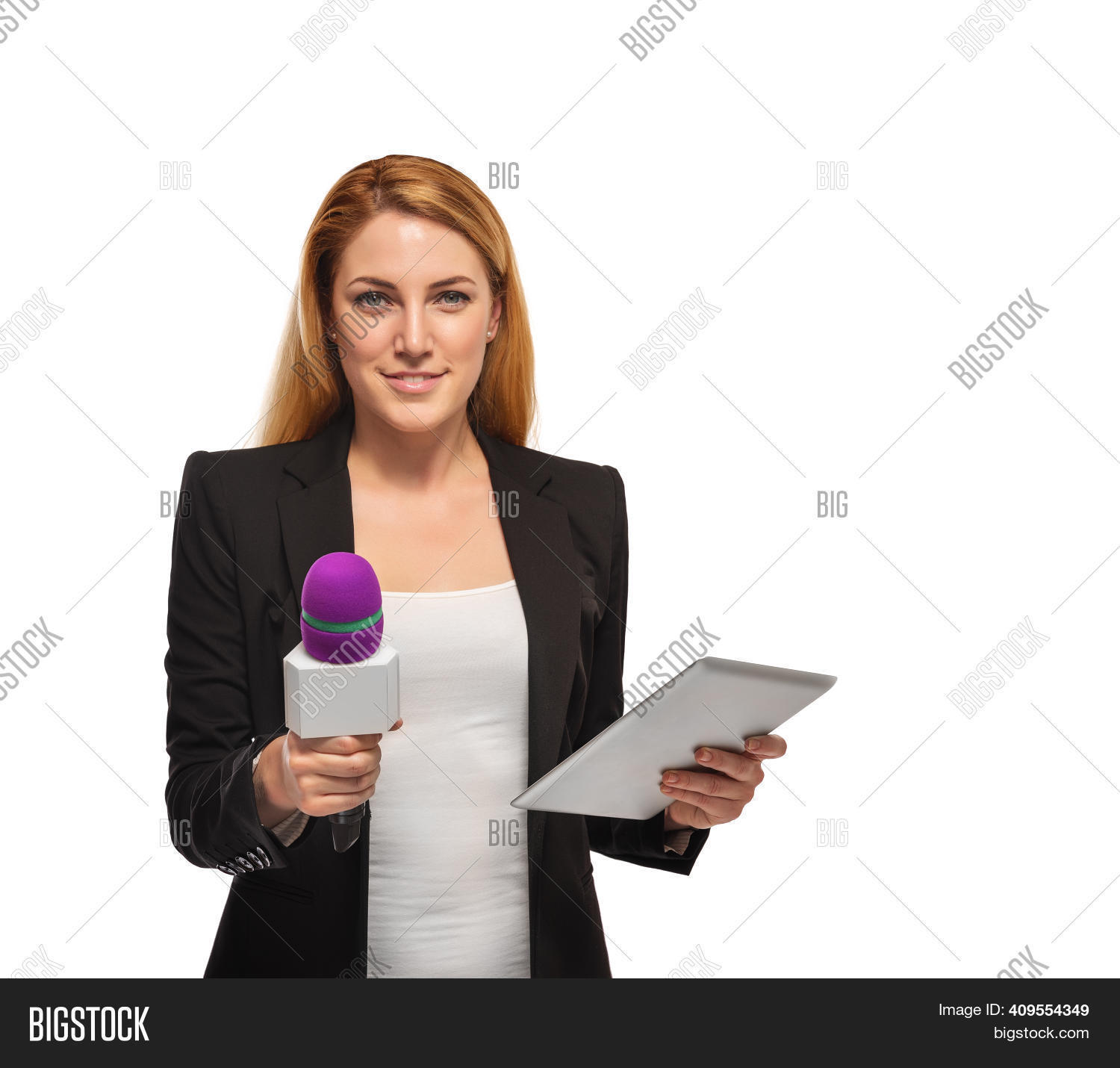 Woman Reporter Holding Image & Photo (Free Trial) | Bigstock