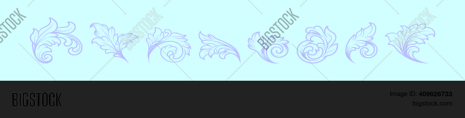 Set Acanthus Leaf Vector & Photo (Free Trial) | Bigstock