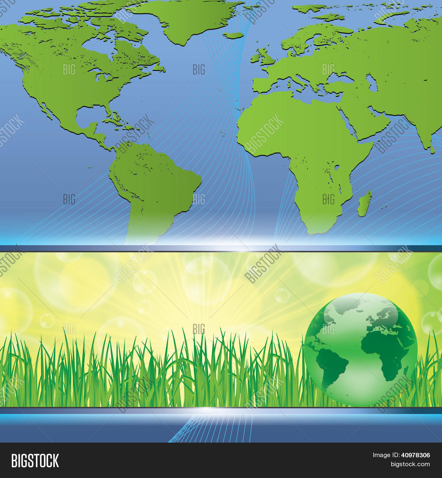 Green Earth Map Vector & Photo (Free Trial) | Bigstock