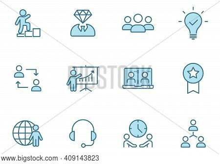 Teamwork Outline Vector & Photo (Free Trial) | Bigstock