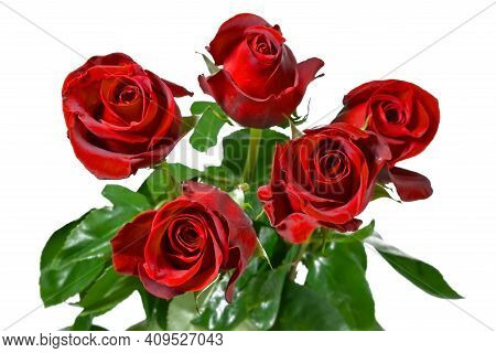 Bouquet Five Red Roses Image & Photo (Free Trial) | Bigstock