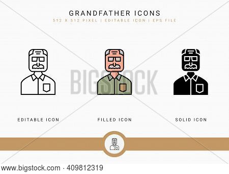 Grandfather Icons Set Vector & Photo (Free Trial) | Bigstock