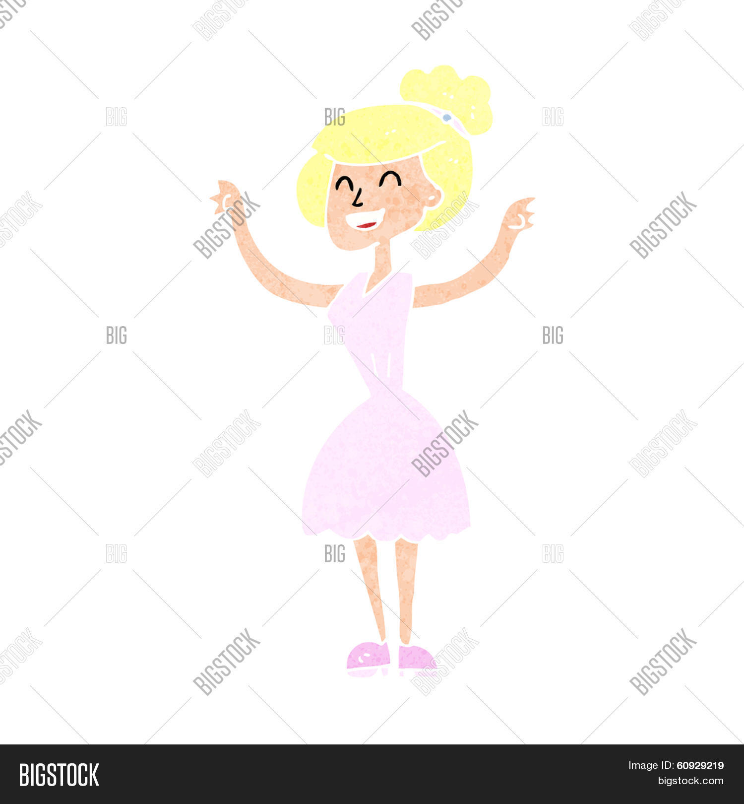 Cartoon Woman Raised Image & Photo (Free Trial) | Bigstock