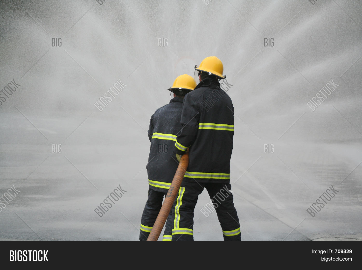 Firefighters Water Fan Image & Photo (Free Trial) | Bigstock