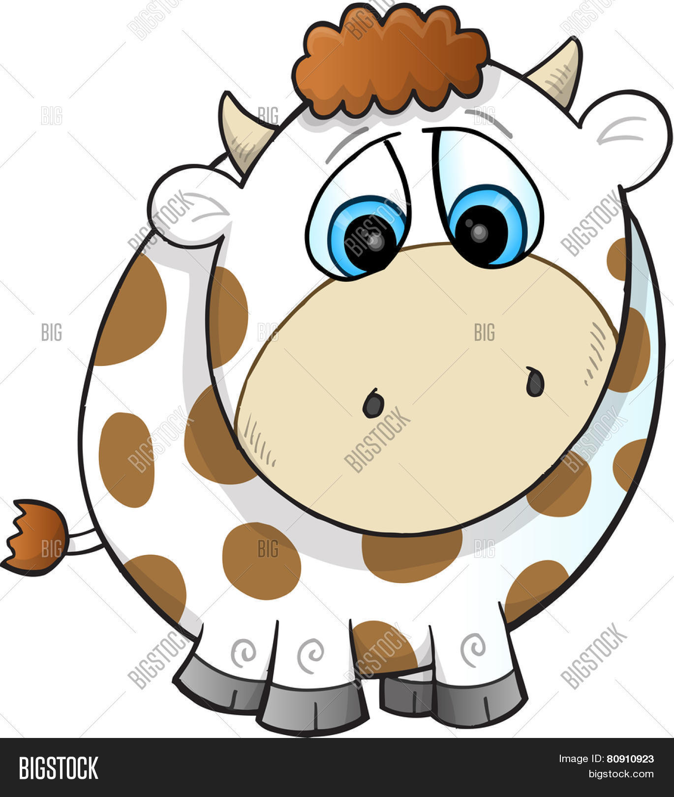 Sad Farm Cow Vector Vector & Photo (Free Trial) | Bigstock