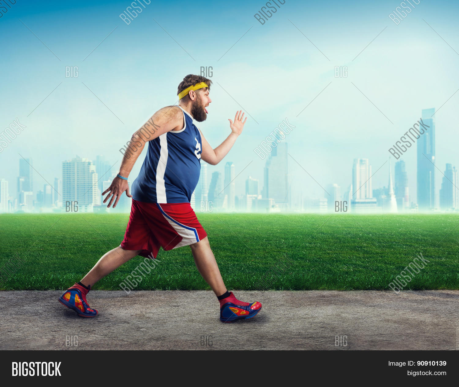 Fat Dude Running Track