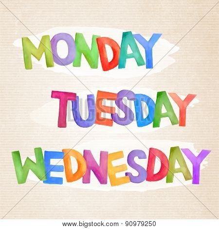 Names Days Week Vector & Photo (Free Trial) | Bigstock