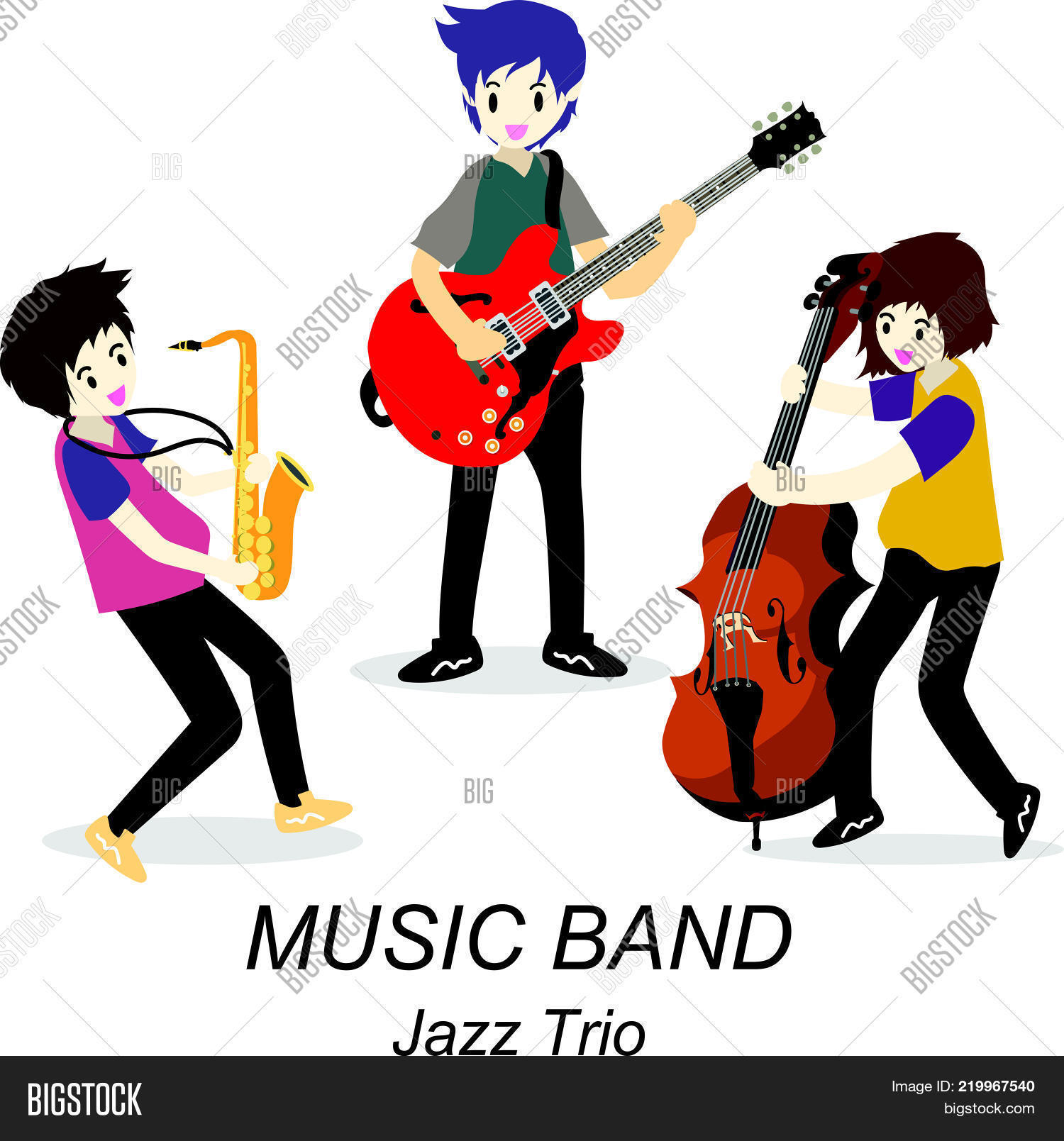 Musicians Jazz Trio , Vector & Photo (Free Trial) | Bigstock