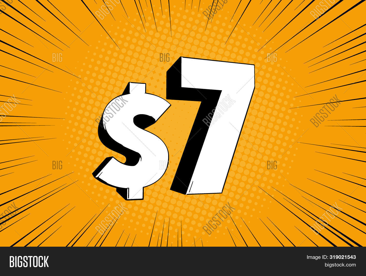 7$ Seven Price Symbol Vector & Photo (Free Trial) | Bigstock