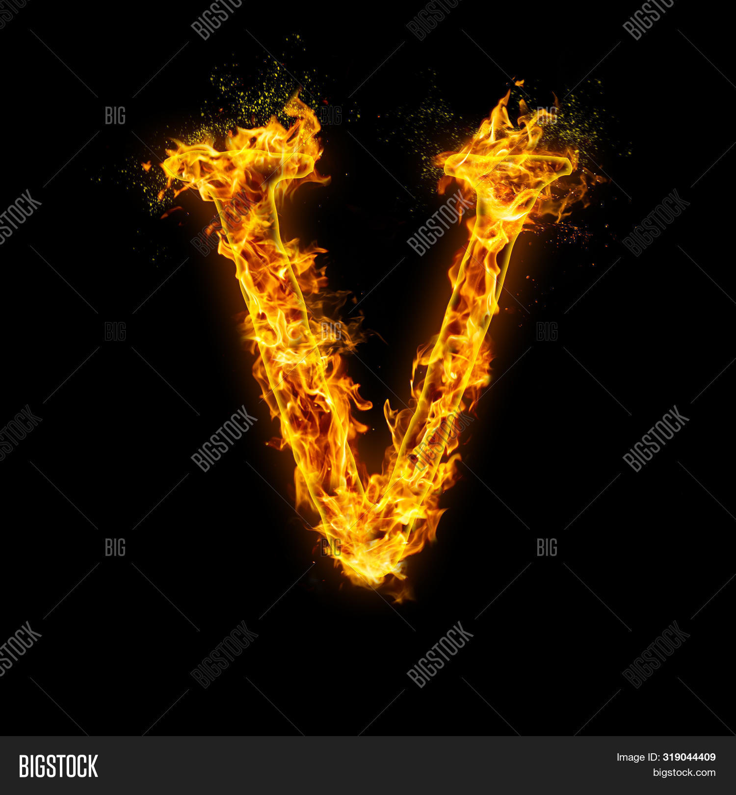Letter V. Fire Flames Image & Photo (Free Trial) | Bigstock