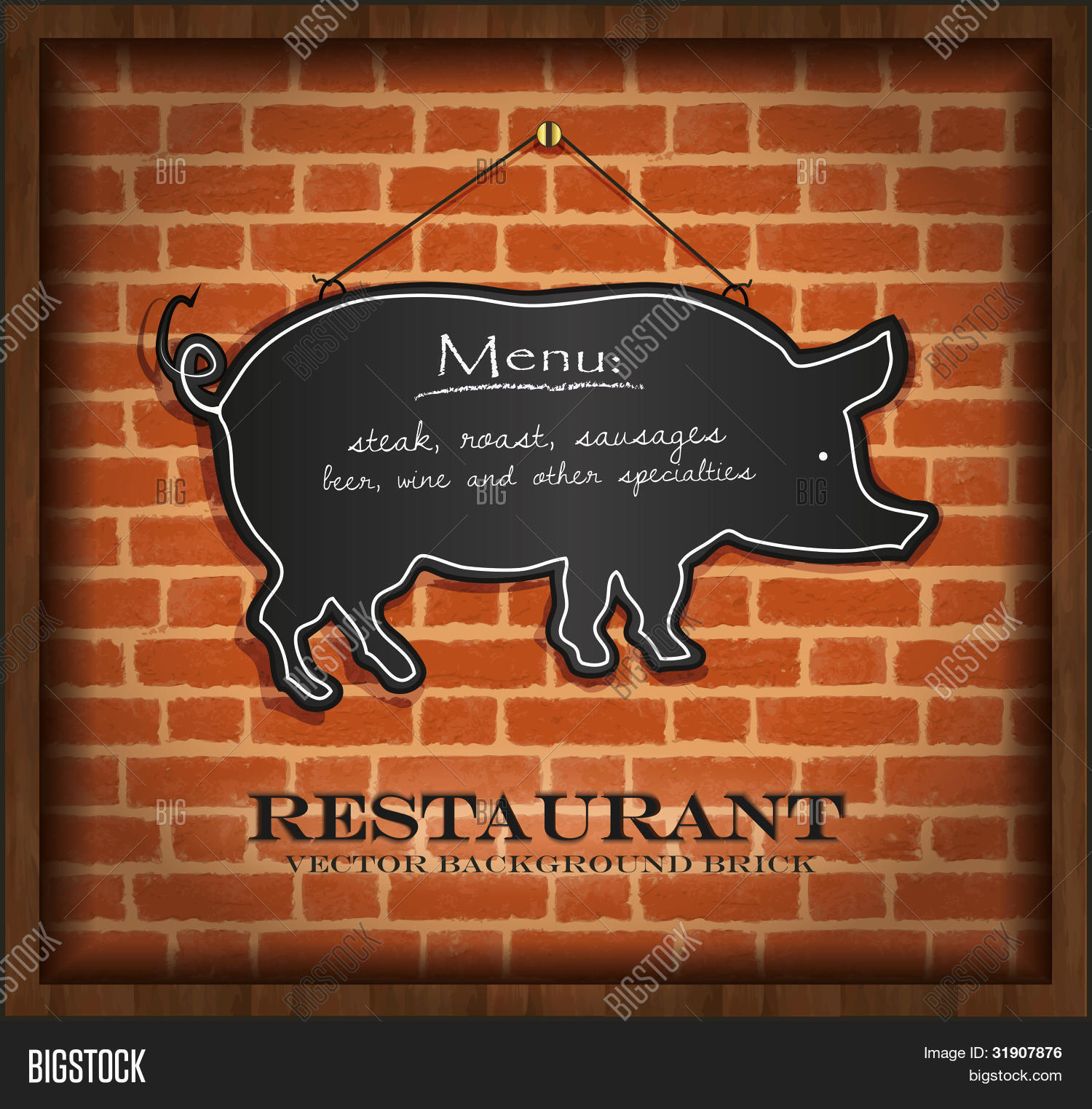 Vector Blackboard Pig Vector & Photo (Free Trial) | Bigstock
