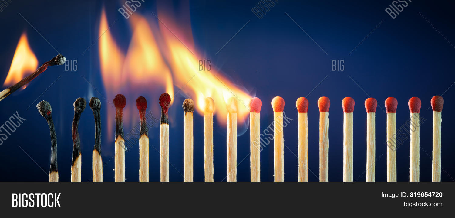 Matches Lit Row Image & Photo (Free Trial) | Bigstock
