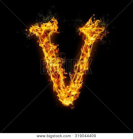 Letter V. Fire Flames Image & Photo (Free Trial) | Bigstock