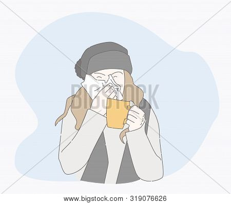Symptoms Cold Patient Vector & Photo (Free Trial) | Bigstock