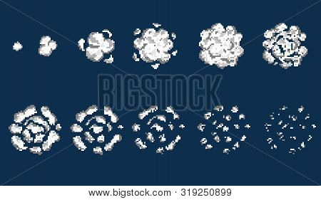 Pixel Art Cloud Smoke Vector & Photo (Free Trial) | Bigstock