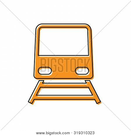 Orange Train Icon Vector & Photo (Free Trial) | Bigstock
