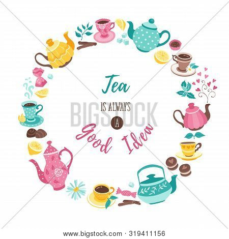Tea Time Poster Vector & Photo (Free Trial) | Bigstock